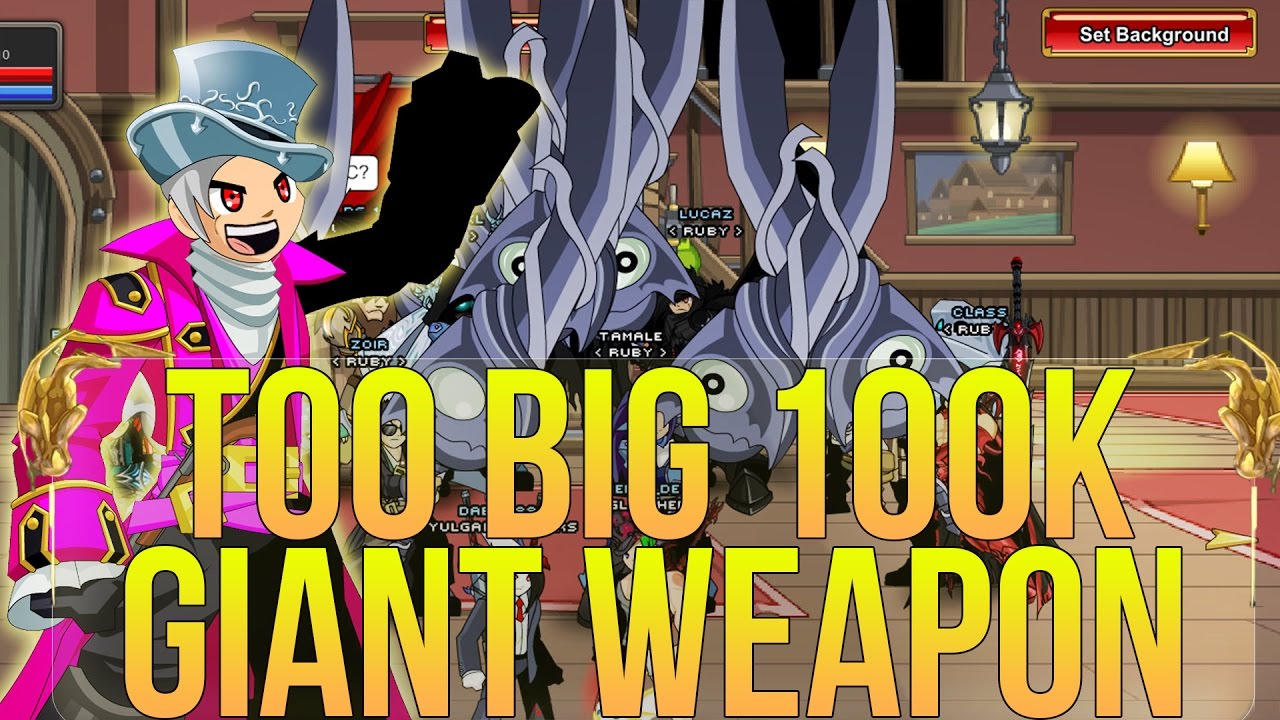 =AQW= TOO Big 100K GIANT WEAPON (How to get) - YouTube