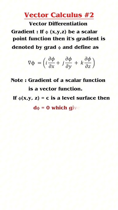 Vector Calculus-2 || Gradient of scalar|| #maths #mathematics # ...