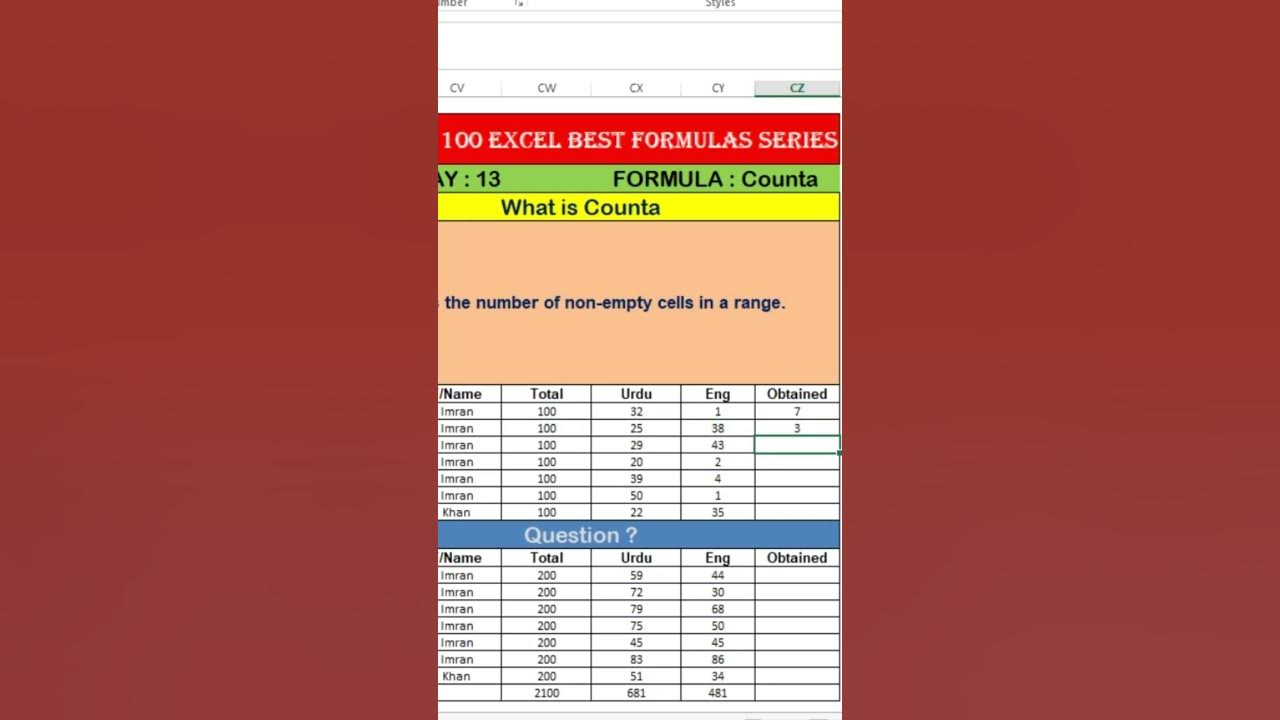 Excel 100 Days 100 Formula Day 13 Excelbasics Excel Exceltips Excelworld Exceltricks