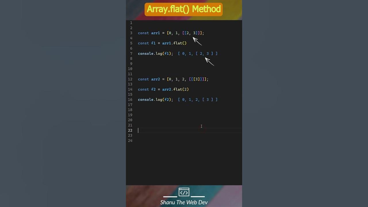 Javascript Arrayflat Method Javascript Js Array Arrayjavascript Youtube