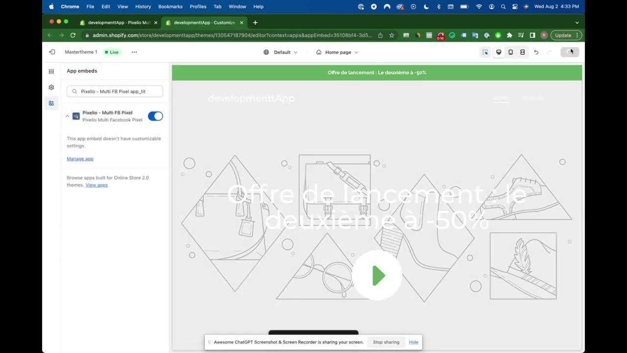 How to Activate Theme 2.0 extension on Pixelio - Tutorial Video (Shopify) - YouTube