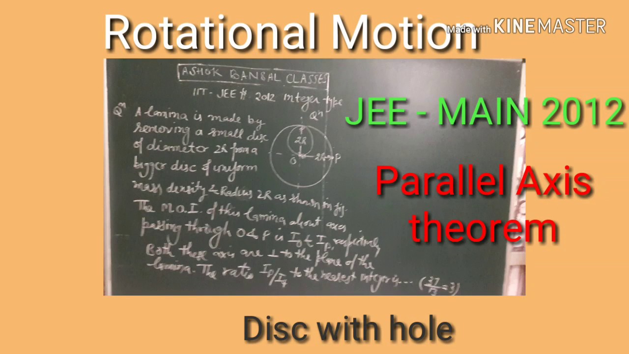 JEE Main # 2012 / Rotational Motion/ Parallel & Perpendicular Axis ...