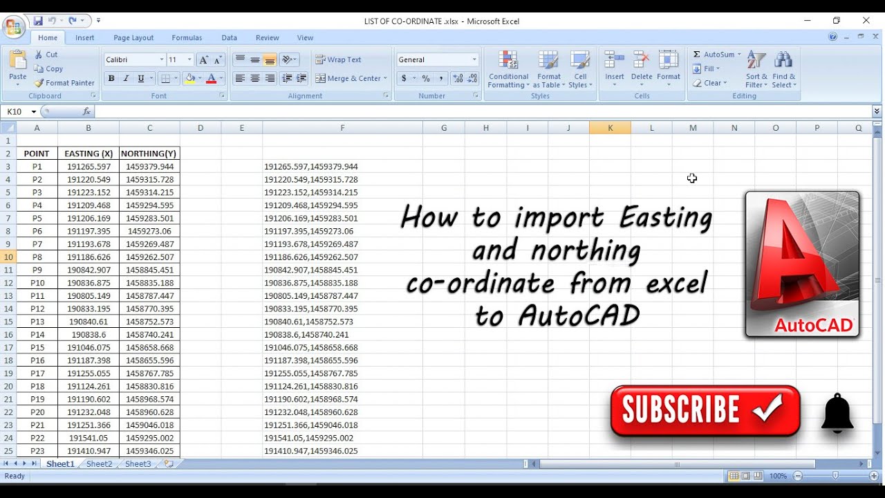 How To Import Easting And Northing Co ordinates From Excel To AutoCAD how-to-import-easting-and-northing-co-ordinates-from-excel-to-autocad