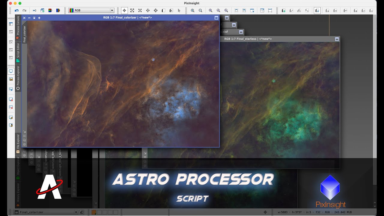 Astro Processor Script - "Oiii + Sii Blend mode" - YouTube