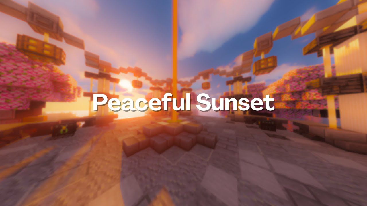 Peaceful Sunset in Minecraft 🌄 | Cozy Ambience & Nature Sounds - YouTube