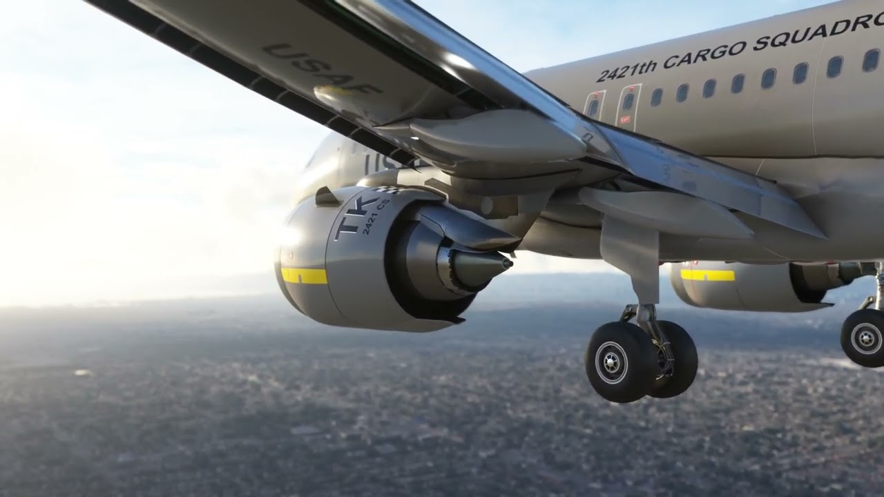 US Air Force A320 Cargo Jet Lands at Los Angeles - YouTube