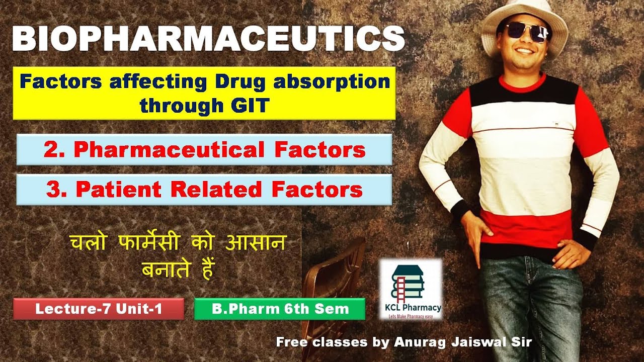 Factors affecting Drug Absorption through GIT | Pharmaceutical & Patient Related Factors L-7 ...