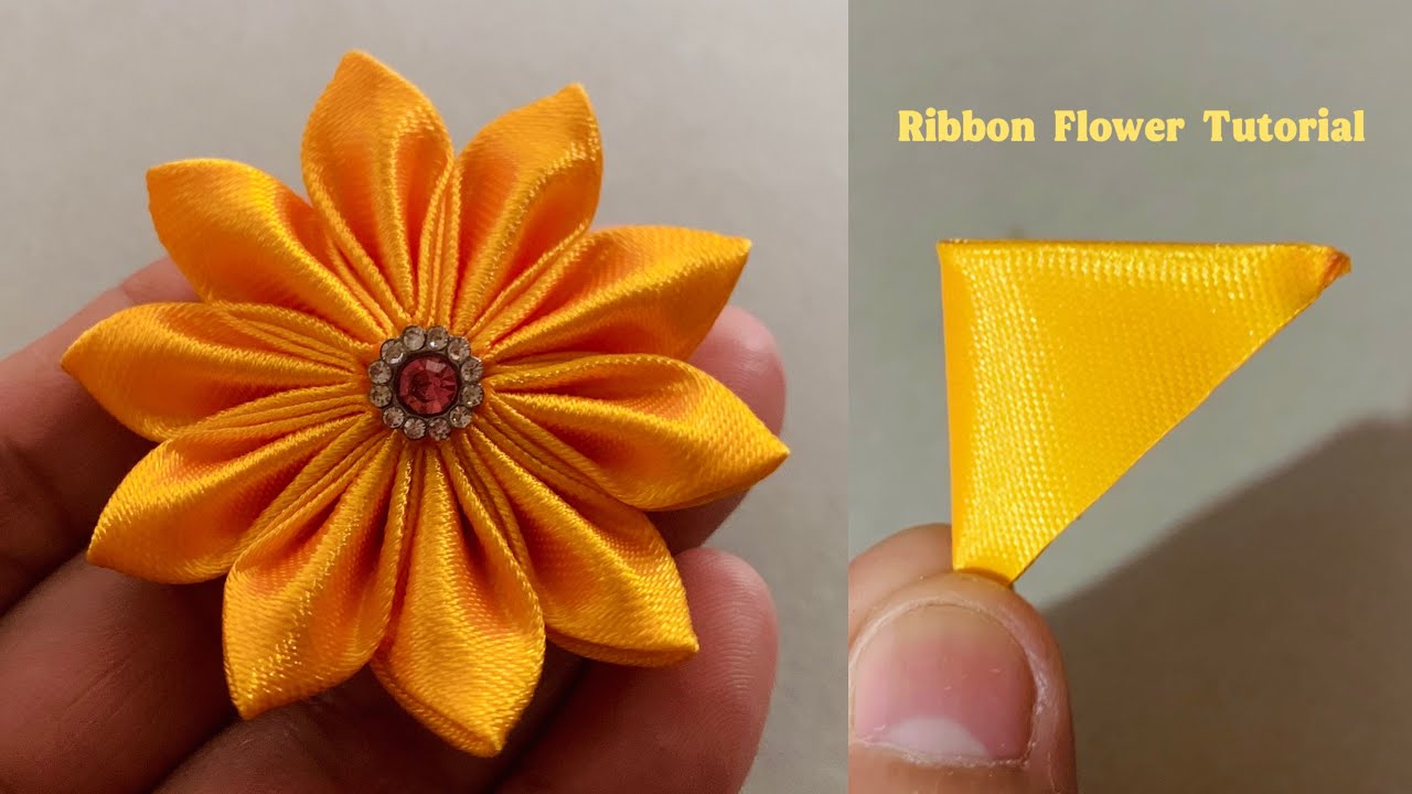 Diy Creative Art Diy Ribbon Flowers Diy How To Make A Kanzashi Ribbon