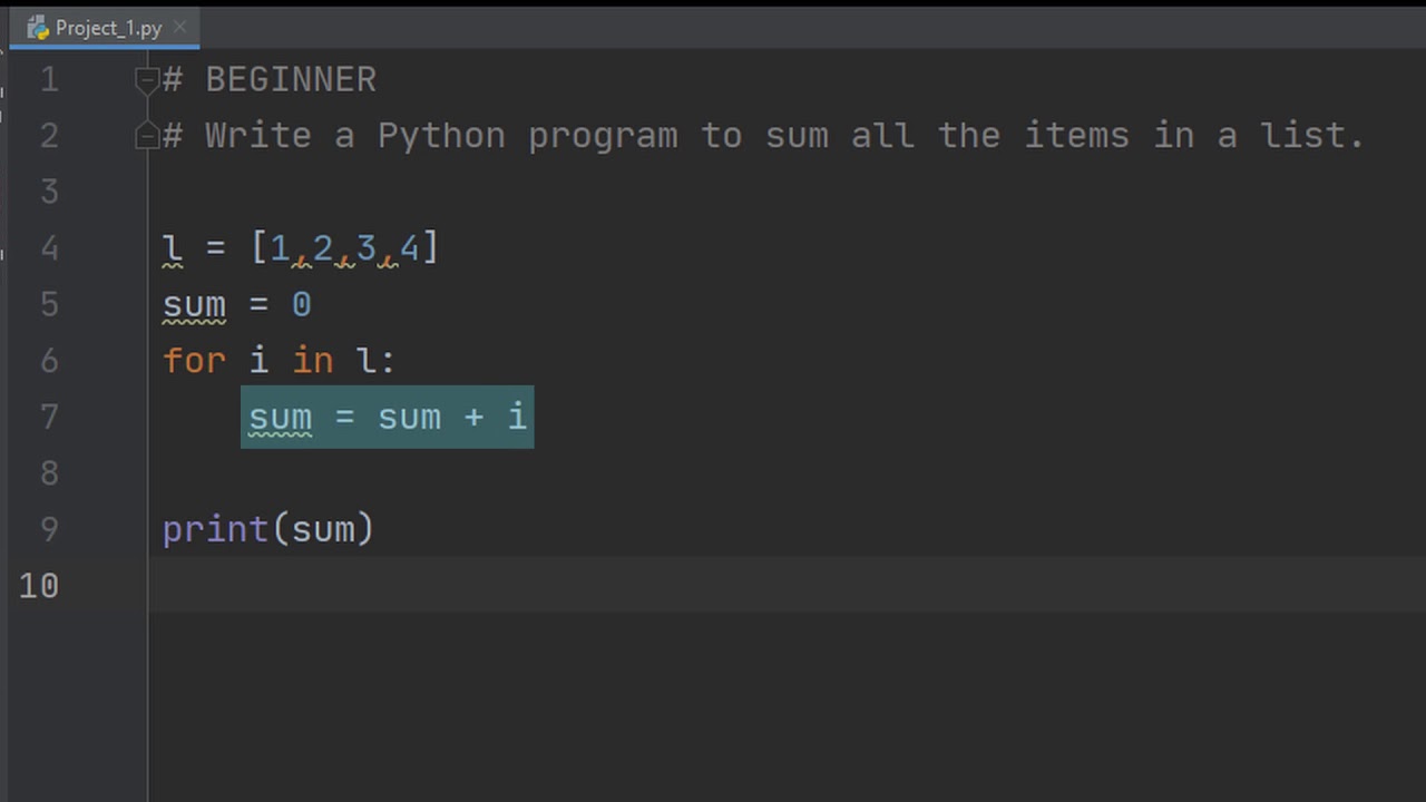 Sum Of Numbers In List In PYTHON Under 1 Min YouTube Sum Of Numbers In List In PYTHON Under 1 Min YouTube