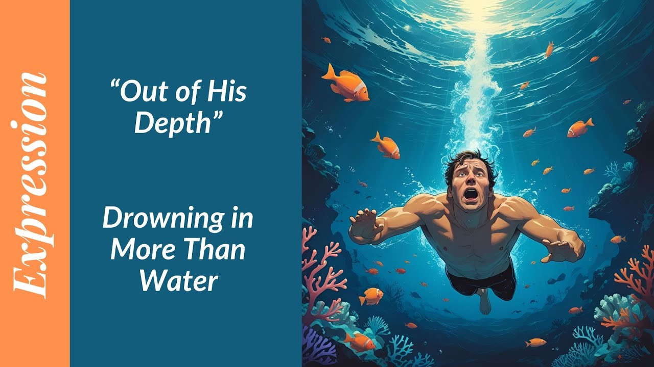“Out of His Depth” Explained | English Idiom Stories & Meaning - YouTube