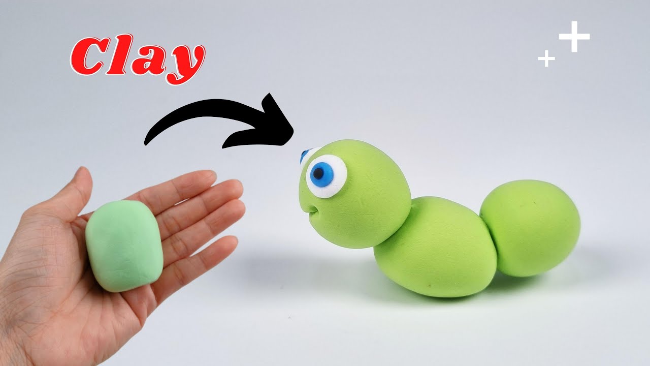 How to make clay worm easy ️ How to make worm with clay 😊 polymer clay ...