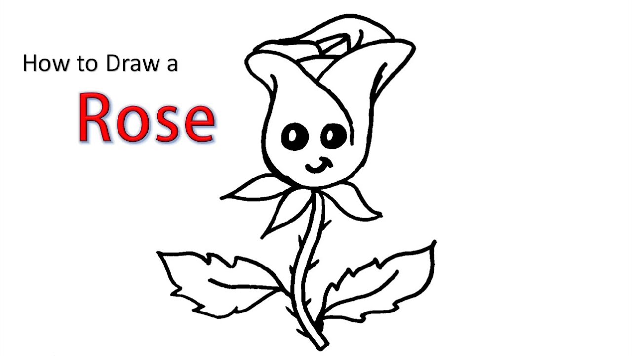 How To Draw a Rose Easy and Cute - YouTube