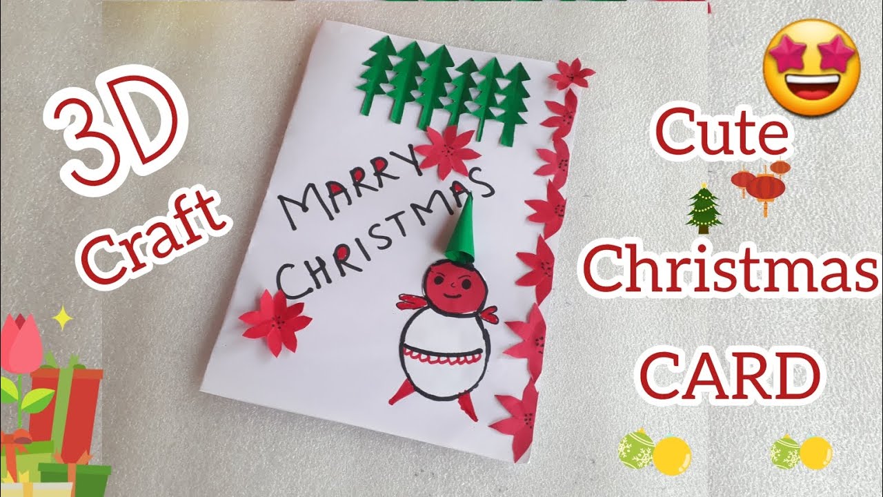 Cute Easy 3D Christmas Card / Christmas Card Making / Paper Craft / # ...