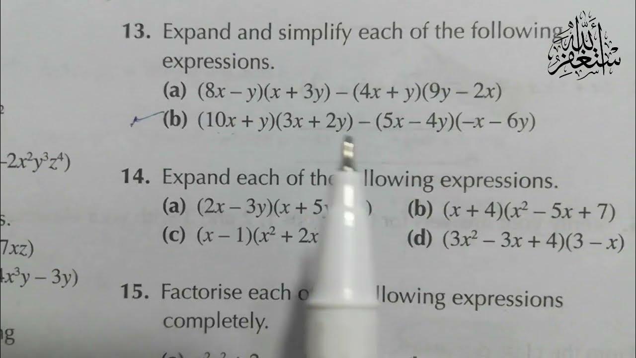 Ex#5A Q#14|Ch#5 Further Expansion and Factorisation of Algebraic expressions|#apsmath Class 7 #M ...