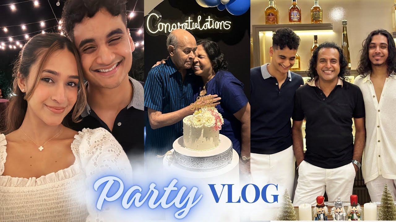 LET’S DANCE!💙 අපේ ගෙදර PARTY! vlog, sri lanka, family, 55 years👵🏼👴🏼 ...