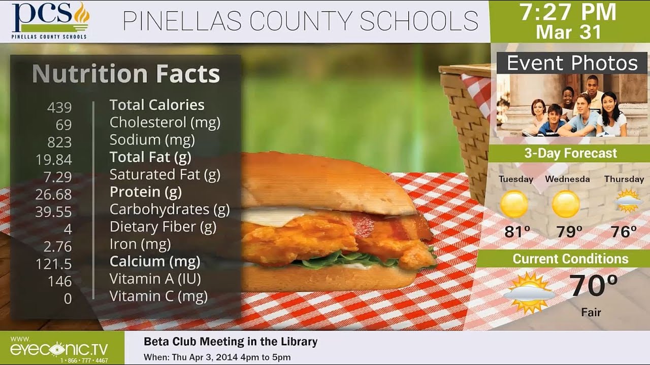 K-12 School Cafeteria Digital Signage Menu Boards time lapse - YouTube