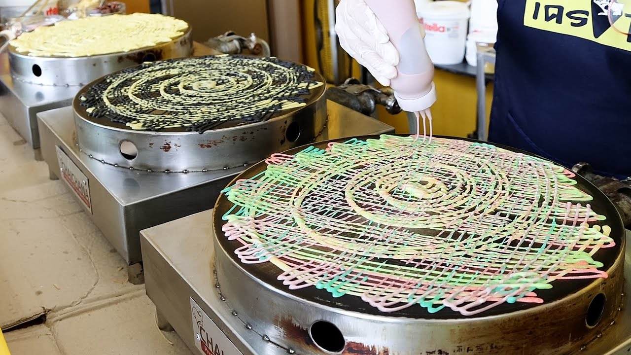 Master of unique making crepes collection - Thai Street Food - YouTube