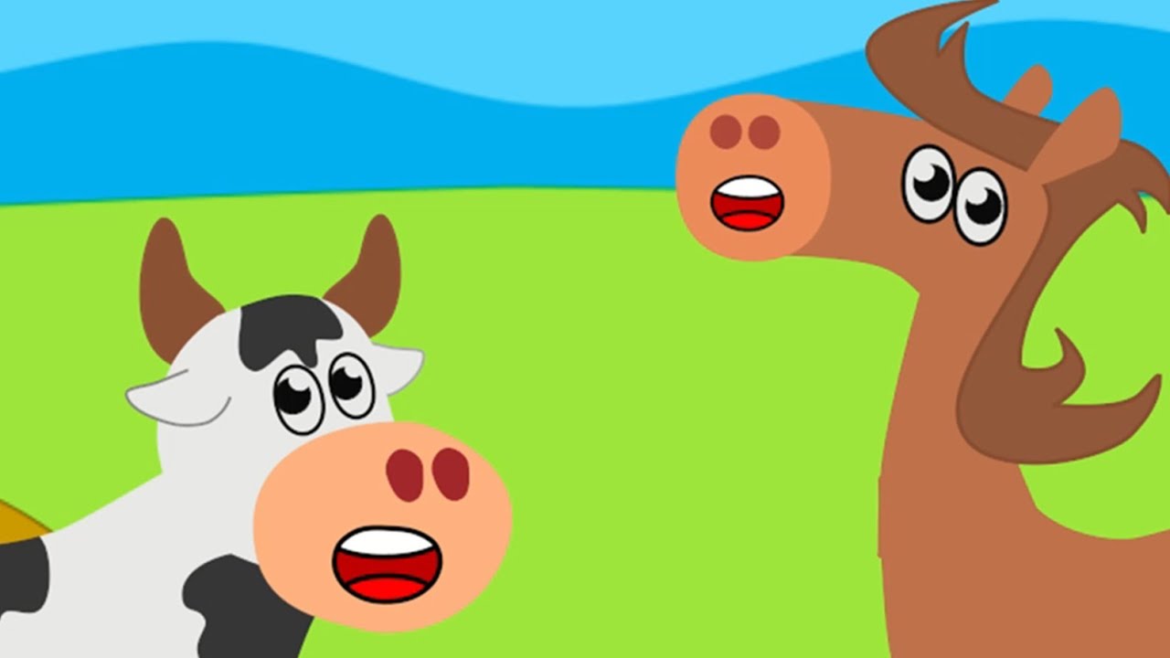 Cuento para niños - La vaca, el caballo y el frijol - animales de la ...