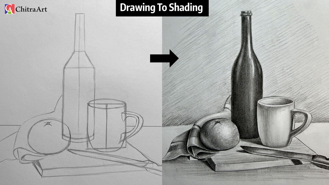 How To Draw Still Life with Pencil Shading Step By Step Drawing for ...
