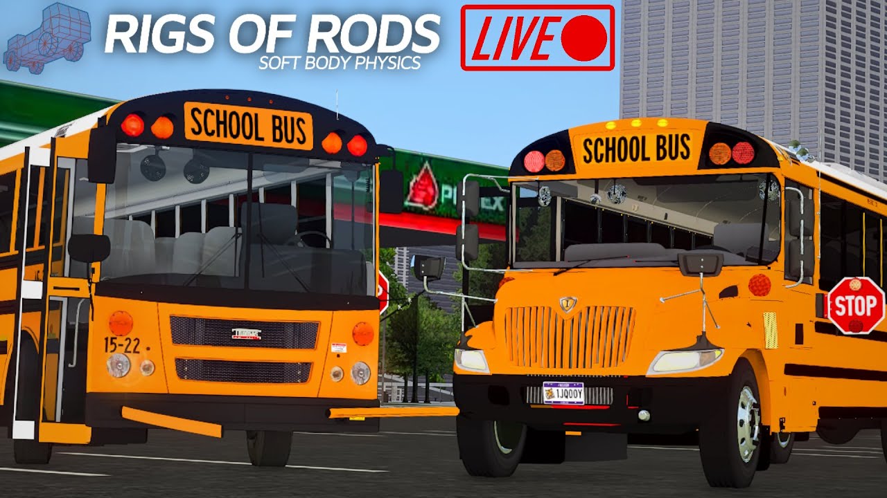 FLYING School Buses AND MORE! | (Rigs of Rods) - YouTube