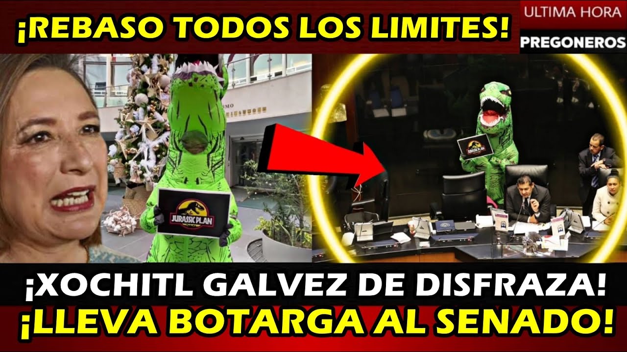 INEDITO ¡XOCHITL GALVEZ SE DISFRAZA DE BOTARGA DINOSAURIO EN EL SENADO ...