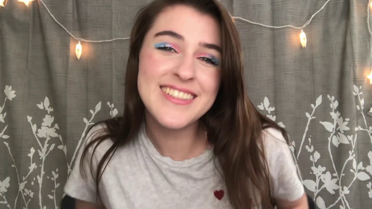 Transgender Flag Inspired Makeup Tutorial (Fungal Acne Friendly) - YouTube
