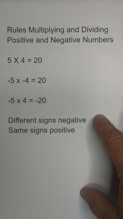 Rules for Multiplying and Dividing Positive and Negative Numbers #math ...