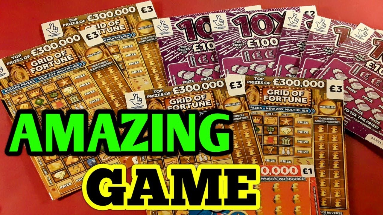 AMAZING GAME.....SCRATCHCARDS ..GRID OF FORTUNE.....10X CASH.....£ ...