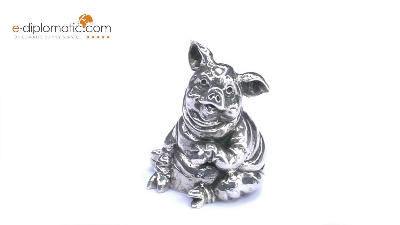 Pig - Handiwork Silver Sculpure (Eastern Horoscope) - YouTube