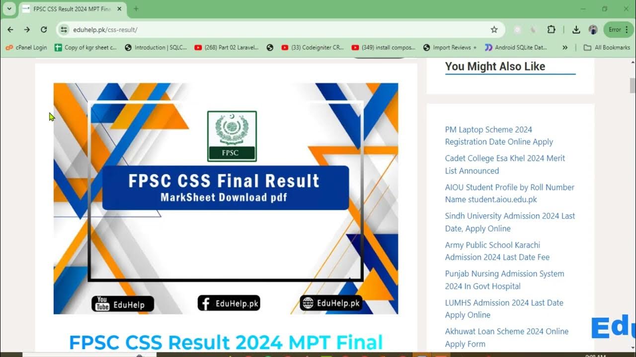 CSS Result 2023 List of Pass Candidates Final Result in Pdf - YouTube