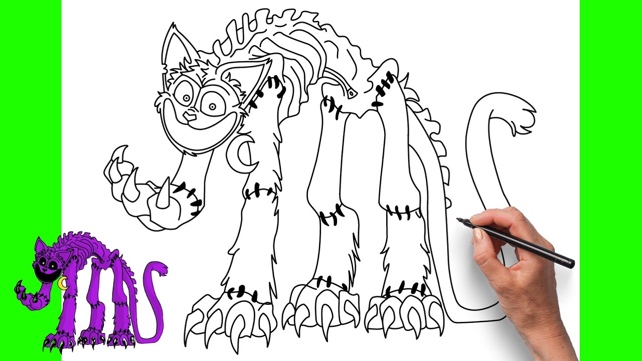 How to Draw MONSTER CATNAP - POPPY PLAYTIME | EASY - YouTube