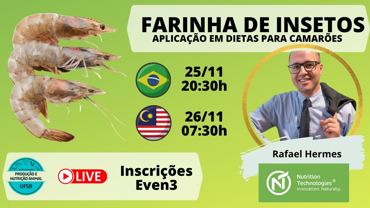 Live - Farinha de Insetos | Aplicação em Dietas de Camarões | Rafael ...