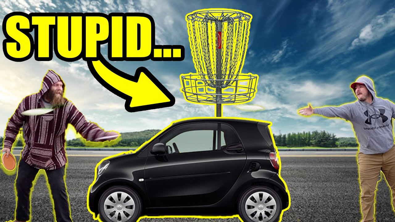 Moving Smart Car Disc Golf Target! - YouTube
