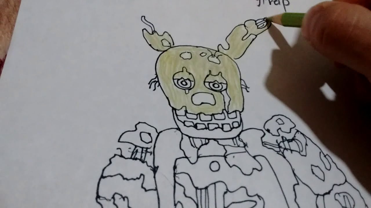 Cómo dibujar a springtrap 2parte /how to paing springtrap part 2 - YouTube