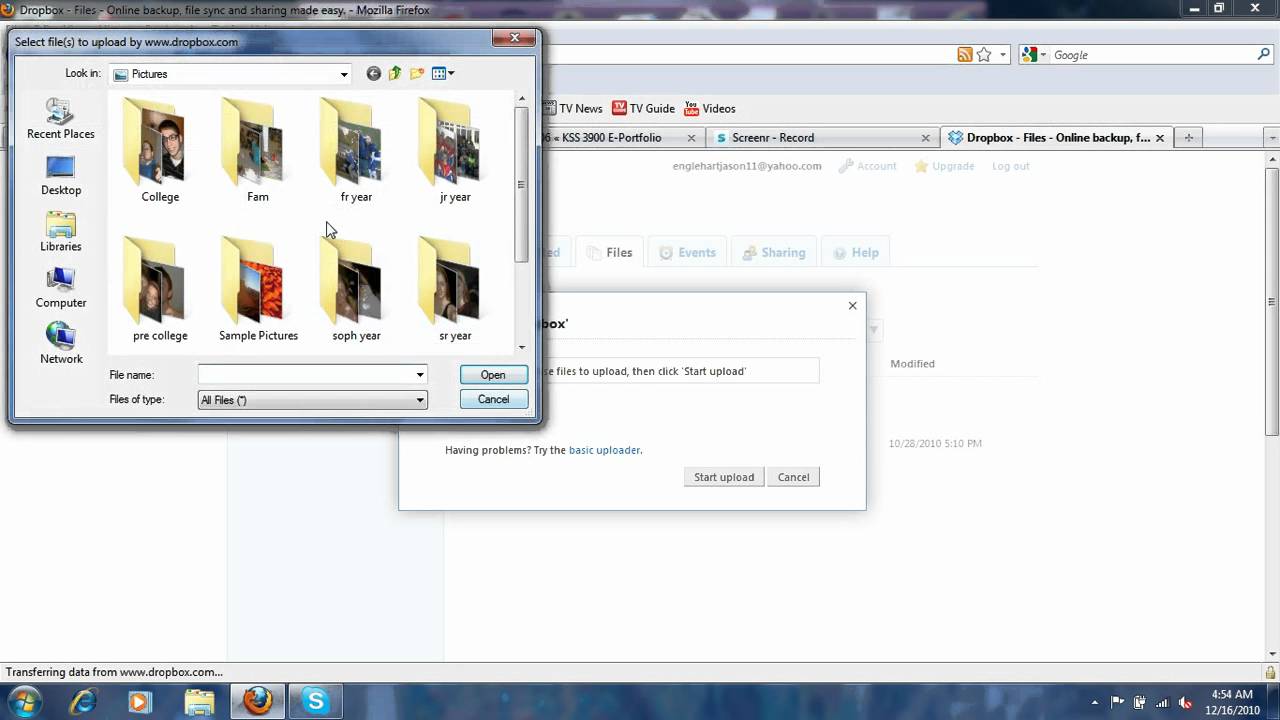 How to download and upload a file to/from Dropbox (Web Interface) - YouTube
