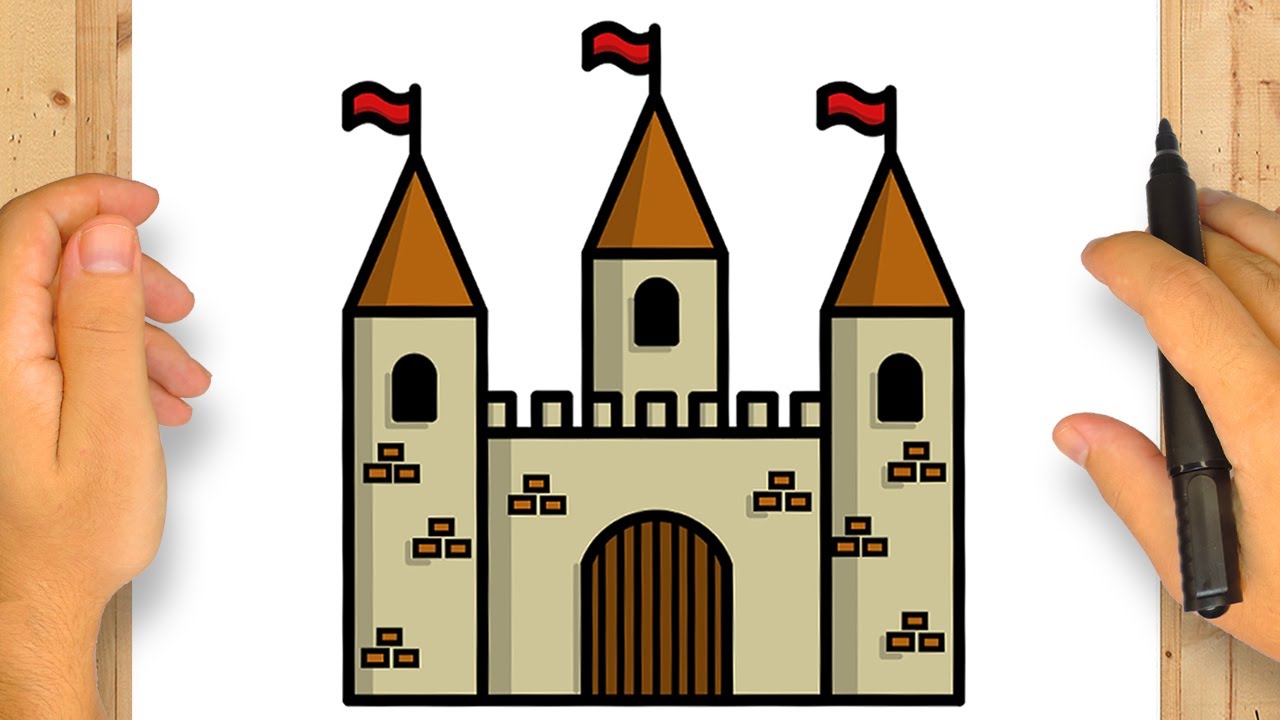 HOE EEN KASTEEL TE TEKENEN | Stap voor stap Eenvoudig en gemakkelijk ...