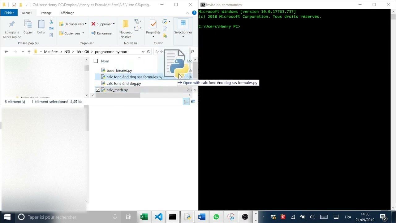 comment exécuter un fichier python sur ordinateur via l'invite des commandes (cmd.exe) - YouTube