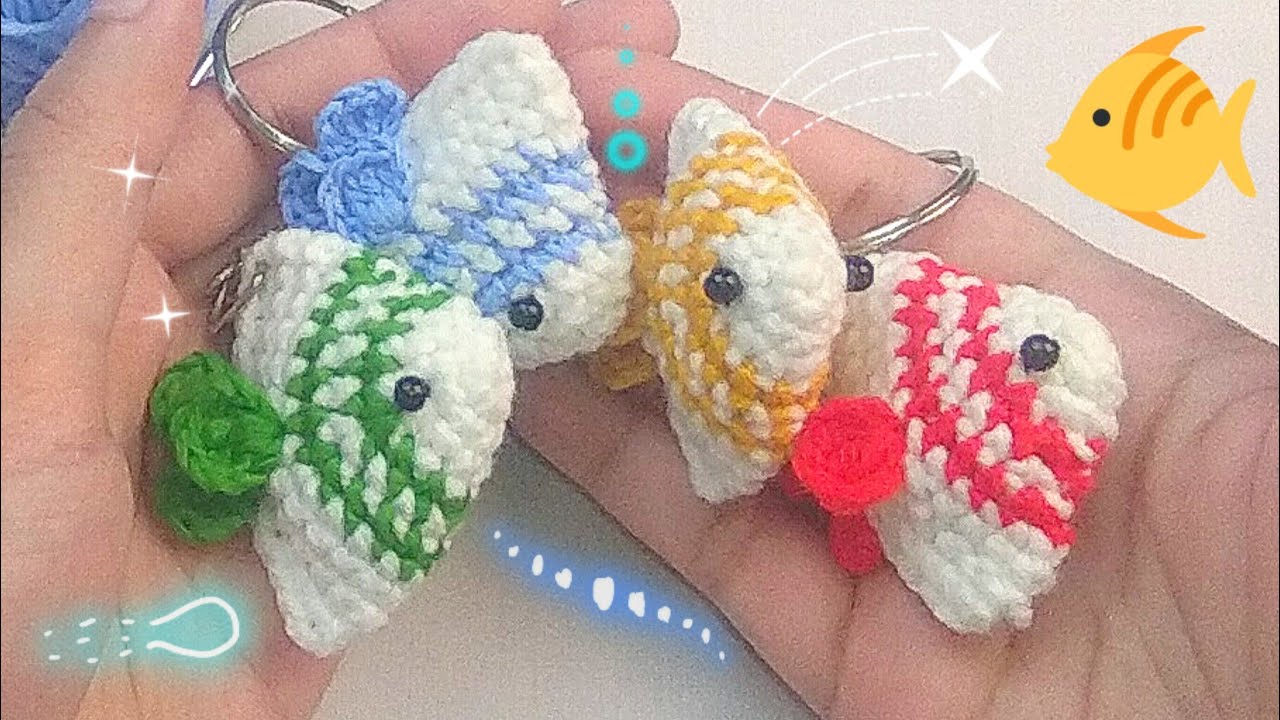 🐠 cute crochet tropical fish | fish keychain - YouTube