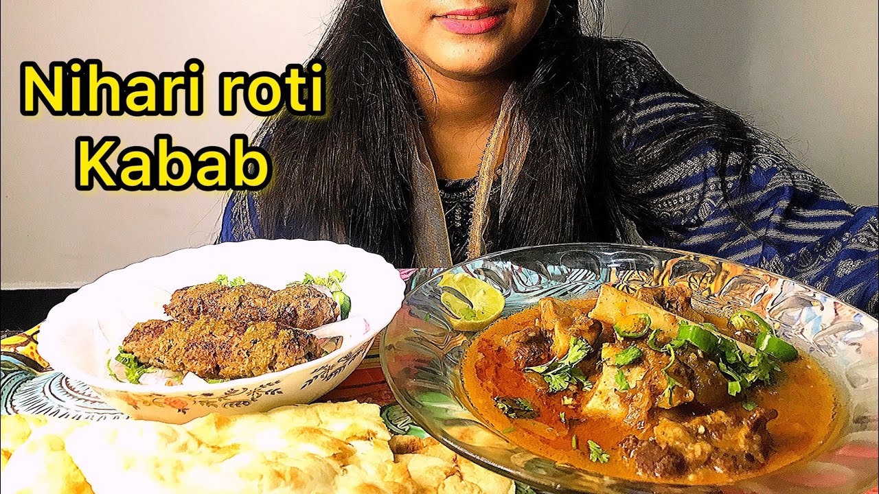 Eating nihari roti || kebab || Pakistani mukbang #asmr # ...