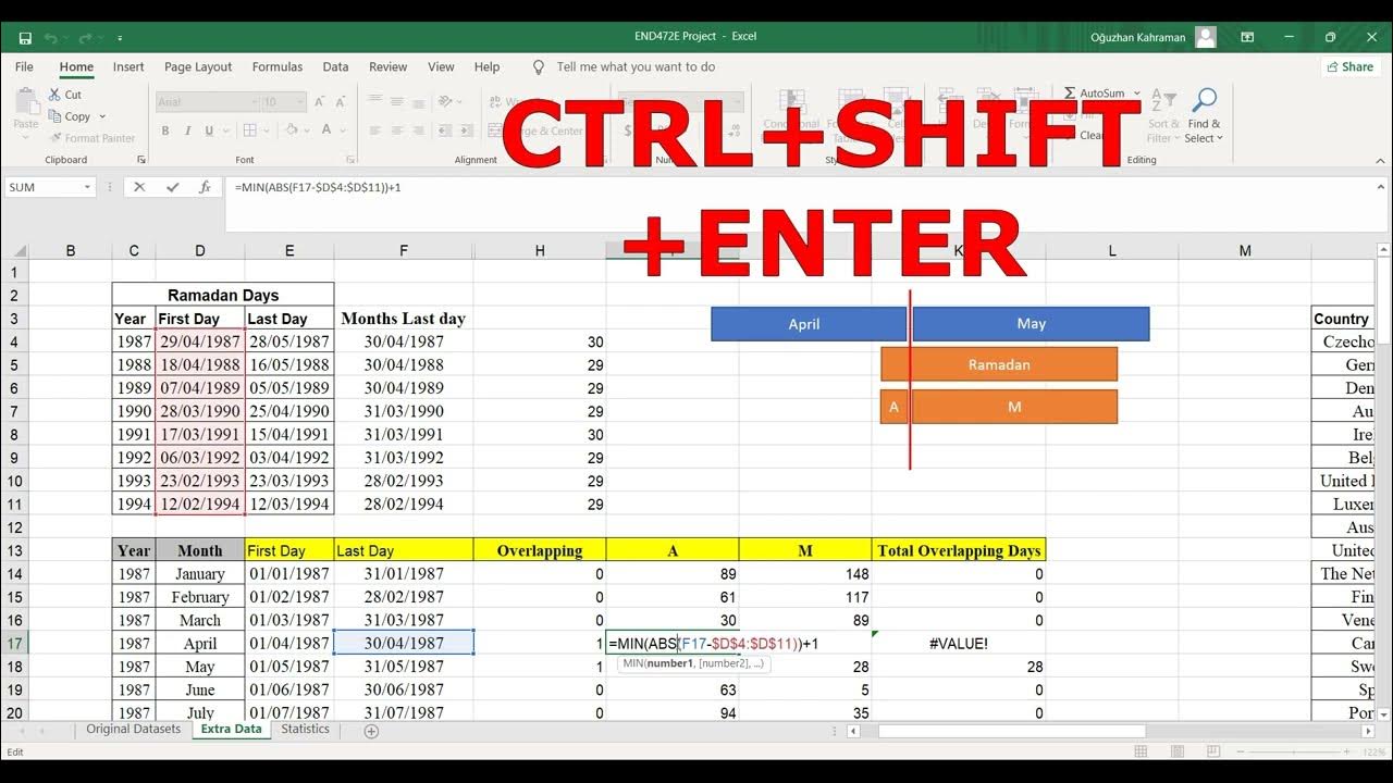 How to Find the Number of Overlapping Days in Date İntervals with Excel ...