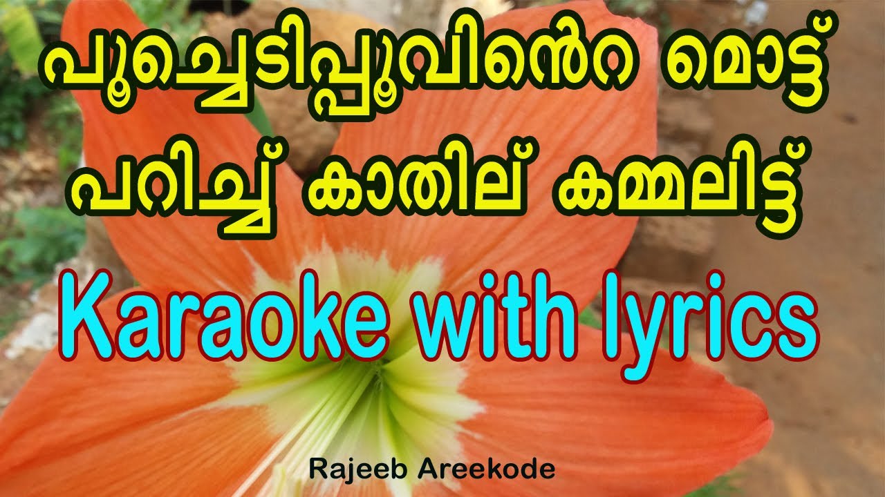 Poochedi poovinte mottu karaoke with lyrics - YouTube