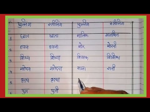 striling pulling /Gender words in hindi/ masculine and feminine words ...