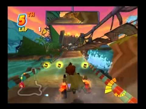 Crash Tag Team Racing PS2 Gameplay Tiki Turbo - YouTube