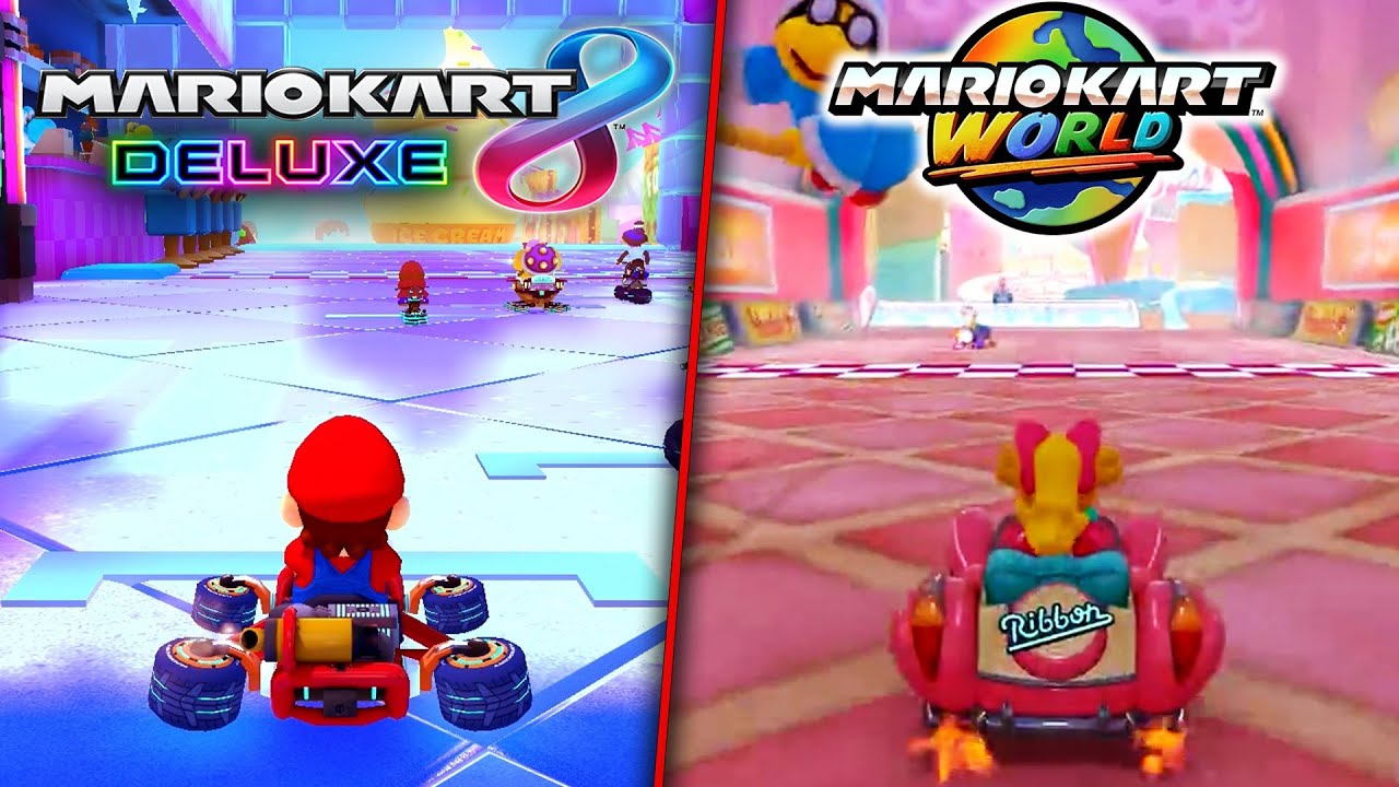 Sky High Sundae Comparison - Mario Kart World V.S. Mario Kart 8 Deluxe ...