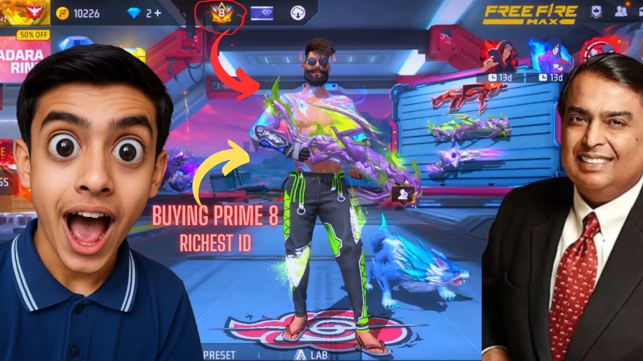8 ke prime ki id kharid li l free fire - YouTube