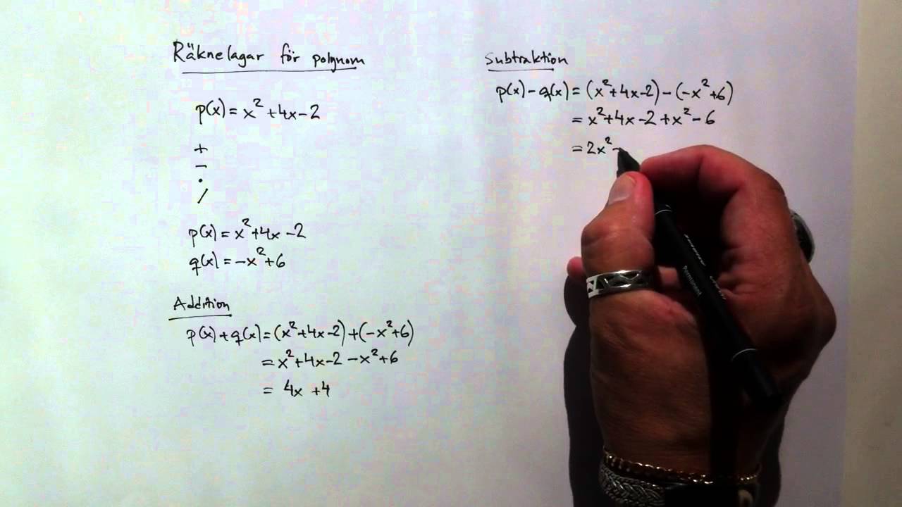 Räknelagar för polynom - YouTube