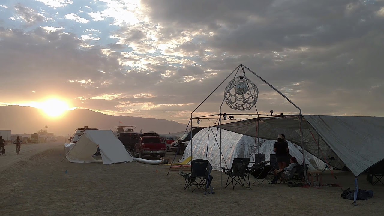 Burning Man 2017 - Sunday Evening Sunset @ Camp Space Hole - YouTube