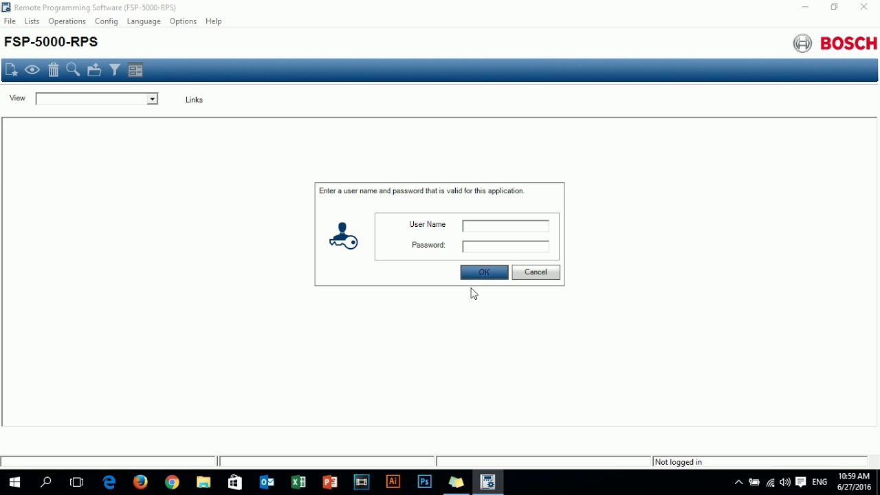 BOSCH How to login to software Fire Alarm 5000 - YouTube