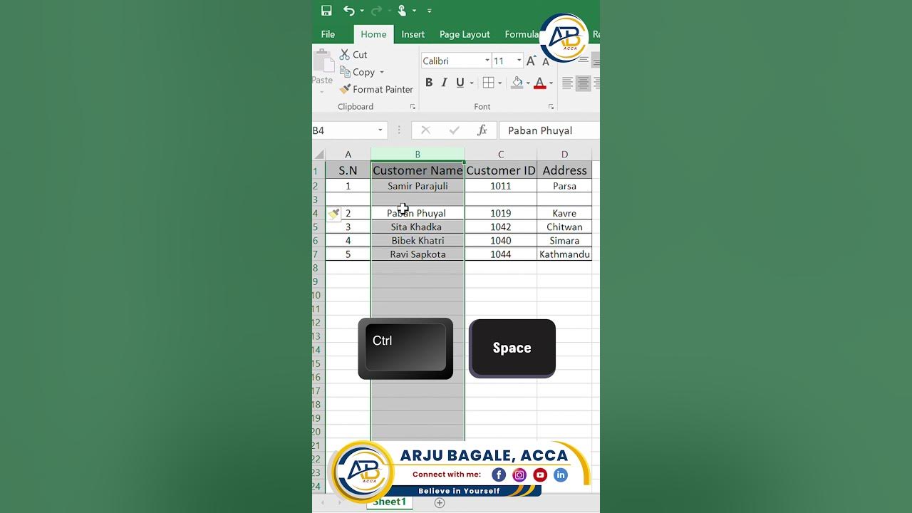 📈 Excel Magic: Quick Tips for Inserting Rows & Columns! #exceltips #excel #exceltutorial - YouTube