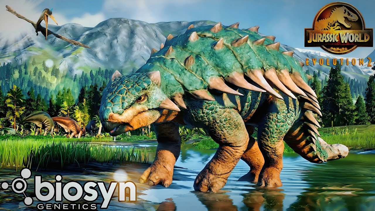 Biosyn sanctuary - Bumpy ankylosaurus life in the valley, Jurassic world evolution - YouTube
